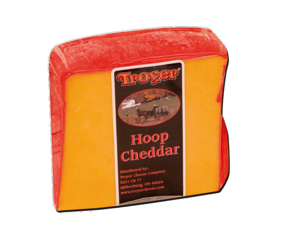 Red Wax Hoop Cheddar Cheese (10oz) - Troyer Market
