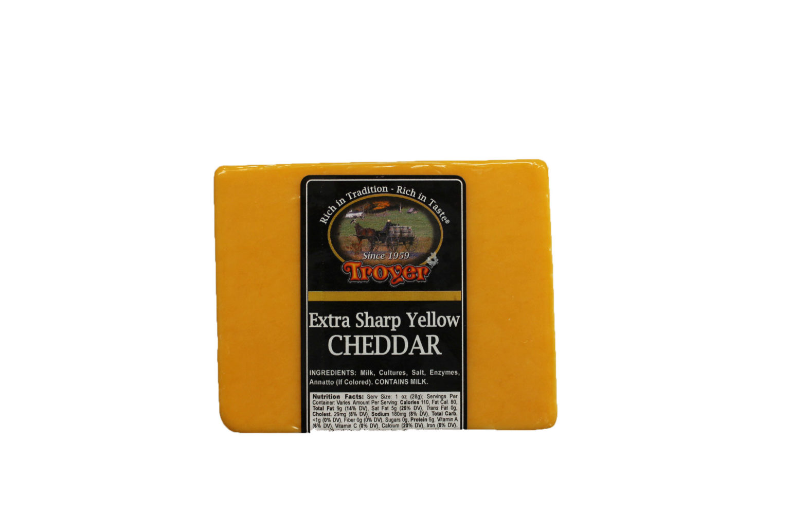 Extra Sharp Yellow Cheddar (10oz) - Troyer Market
