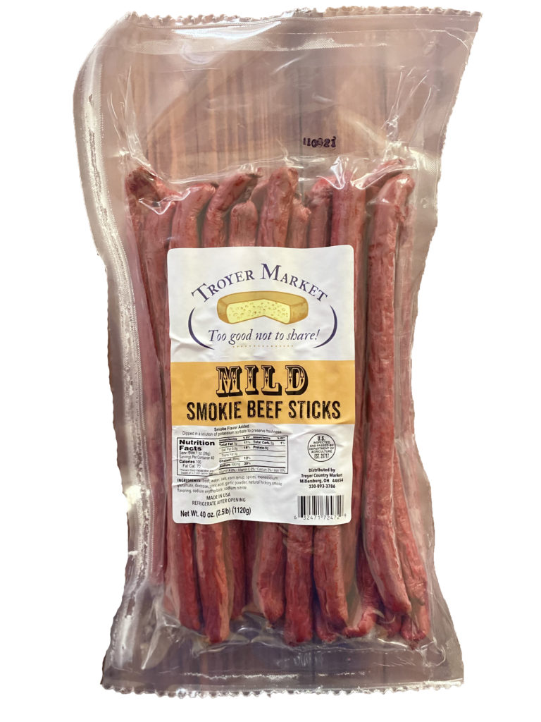 Mild Smokie Beef Sticks (2.5LB) - Troyer Market