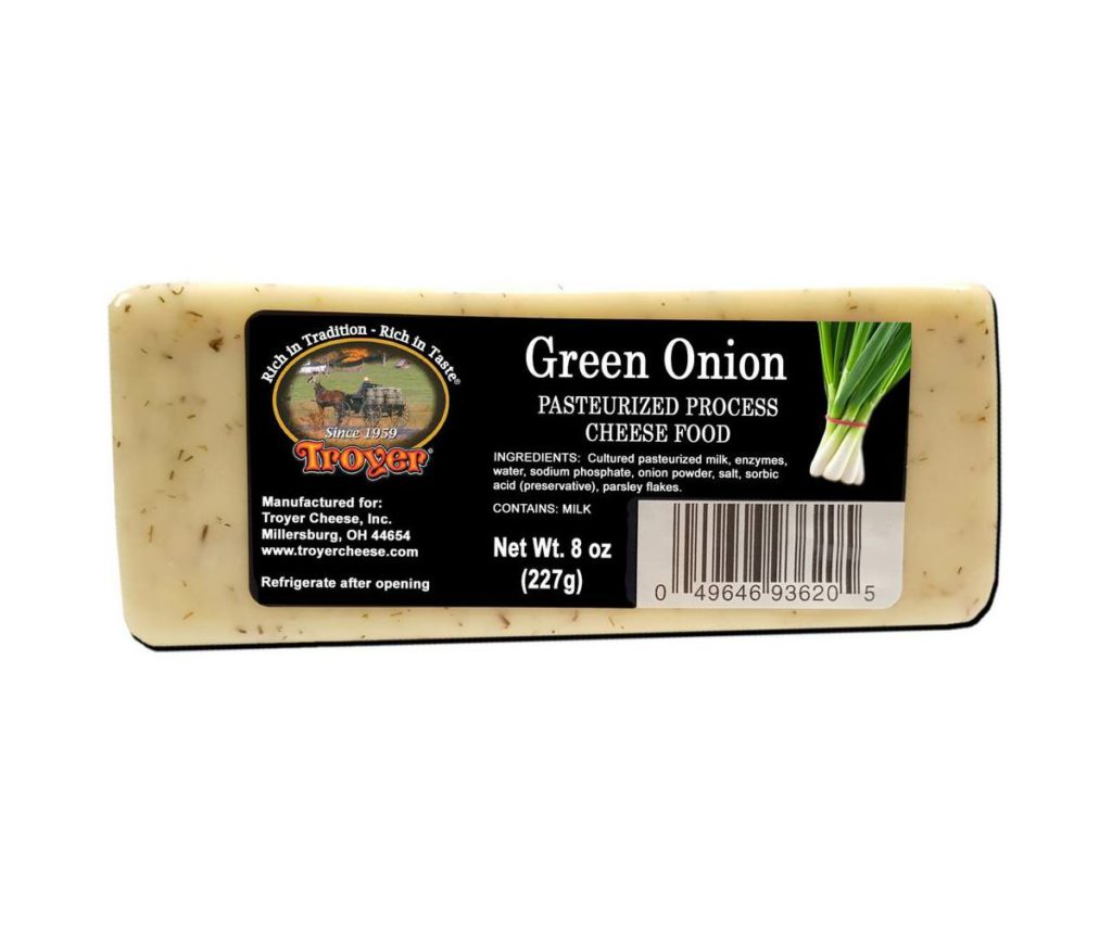 Green Onion Cheese 8oz Shelf Stable - Troyer Market