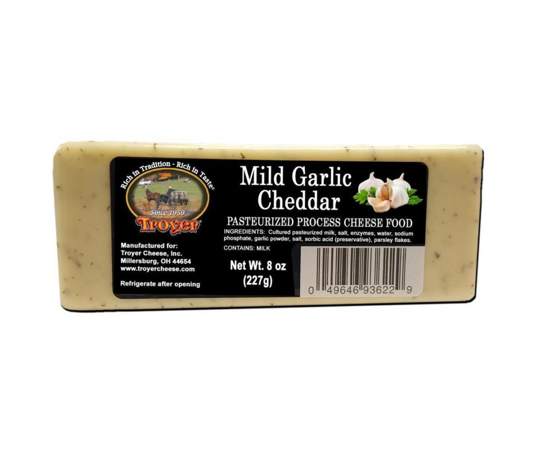 Mild Garlic Cheddar Cheese 8oz Shelf Stable - Troyer Market